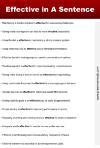 Sentences with Effective: Use Effective in A Sentence - GrammarVocab