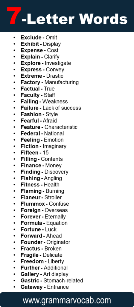 7-Letter Words List: Expand Your Vocabulary with These Words - GrammarVocab