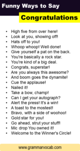 Ways to Say Congratulations: (Creative, Cute & Funny) - GrammarVocab