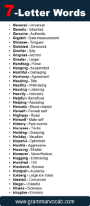 7-Letter Words List: Expand Your Vocabulary with These Words - GrammarVocab