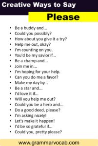 Creative & Funny Ways to Say Please - GrammarVocab