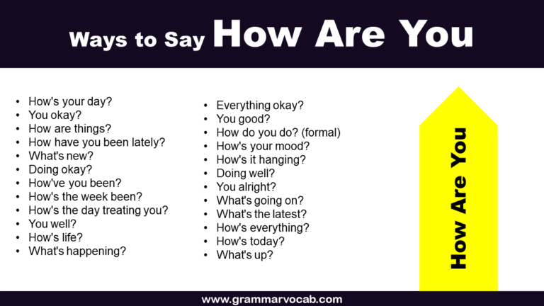 Other Ways to Say How Are You in English - GrammarVocab