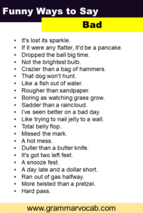 Funny Ways to Say Something Is Bad - GrammarVocab