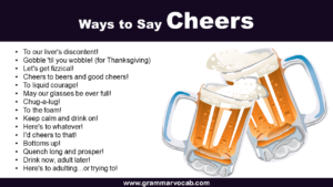 Funny Ways to Say Cheers in English - GrammarVocab