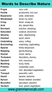 Adjectives: Words to Describe Nature - GrammarVocab