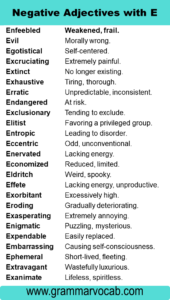 Adjectives: E Words to Describe Someone - GrammarVocab