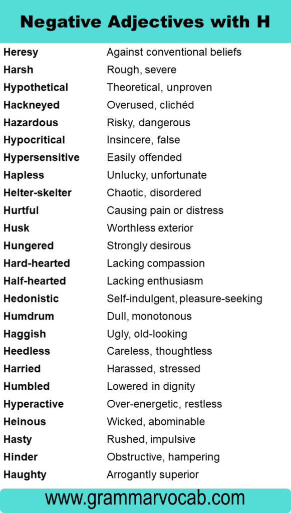 Adjectives: H Words to Describe Someone - GrammarVocab