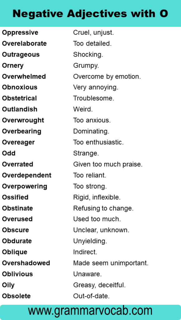 Adjectives: O Words to Describe Someone - GrammarVocab