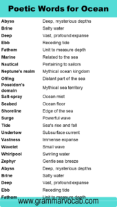Descriptive Words to Describe the Ocean - GrammarVocab