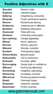 Adjectives: E Words to Describe Someone - GrammarVocab