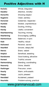 Adjectives: H Words to Describe Someone - GrammarVocab