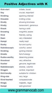 Adjectives: K Words to Describe Someone - GrammarVocab