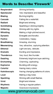 Adjectives: Words To Describe Fire - GrammarVocab