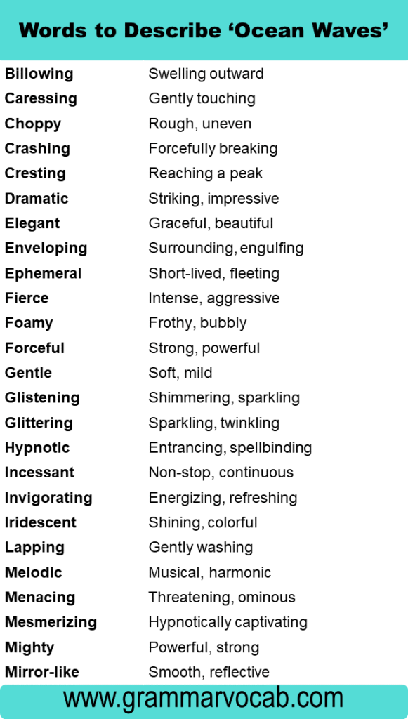 Descriptive Words to Describe the Ocean - GrammarVocab