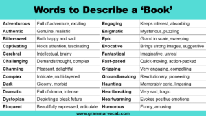 Adjectives: Descriptive Words to Describe a Book - GrammarVocab