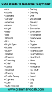 Words to Describe Your Boyfriend: Cute, Creative, & Positive - GrammarVocab