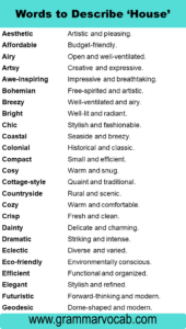 Adjectives: Words To Describe a House - GrammarVocab