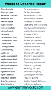 Adjectives: Words To Describe a Moon - GrammarVocab