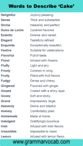 Adjectives: Words To Describe Cake - GrammarVocab