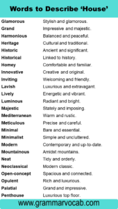 Adjectives: Words To Describe a House - GrammarVocab