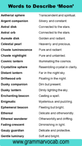 Adjectives: Words To Describe a Moon - GrammarVocab