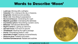 Adjectives: Words To Describe a Moon - GrammarVocab