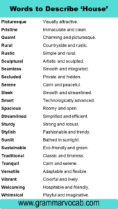 Adjectives: Words To Describe a House - GrammarVocab