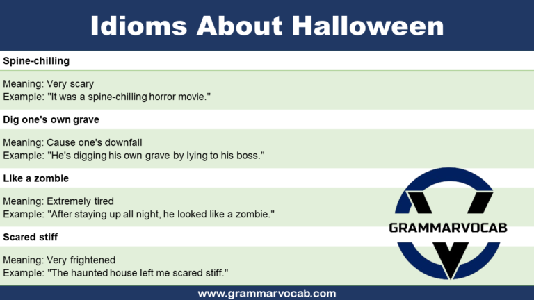 Idioms for Halloween with Meaning and Examples - GrammarVocab