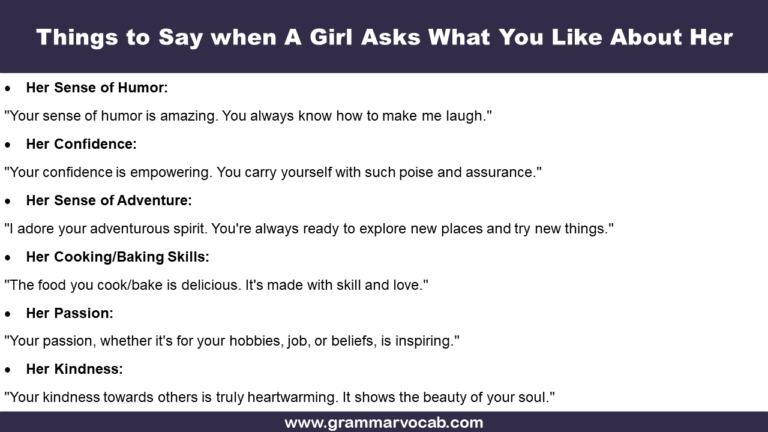 25 Things to Say when A Girl Asks What You Like About Her - GrammarVocab