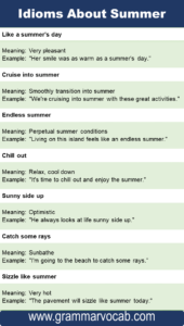 Idioms for Summer with Meaning and Examples - GrammarVocab