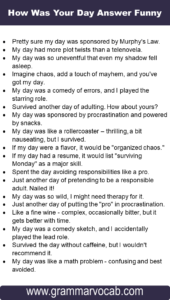 How Was Your Day Answers in English - GrammarVocab