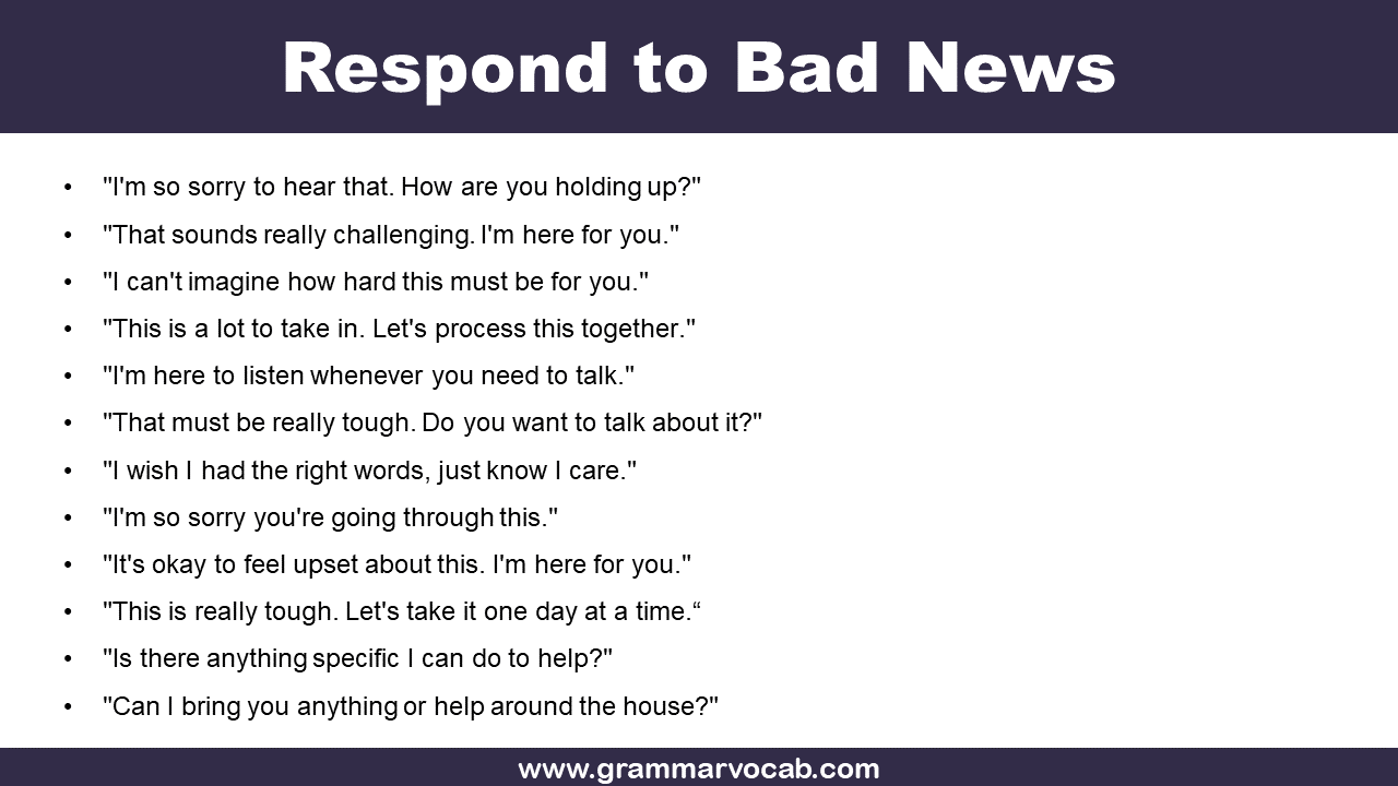 How To Respond to Bad News - GrammarVocab