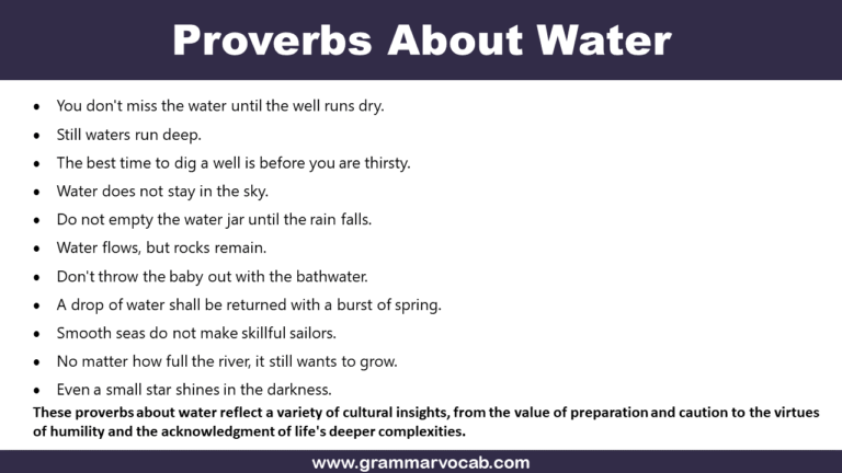 Proverbs About Water - GrammarVocab
