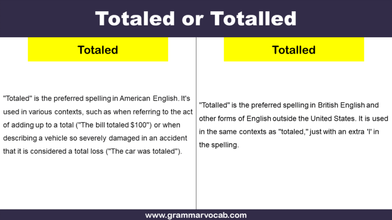 Totaled or Totalled: What's the Difference? - GrammarVocab