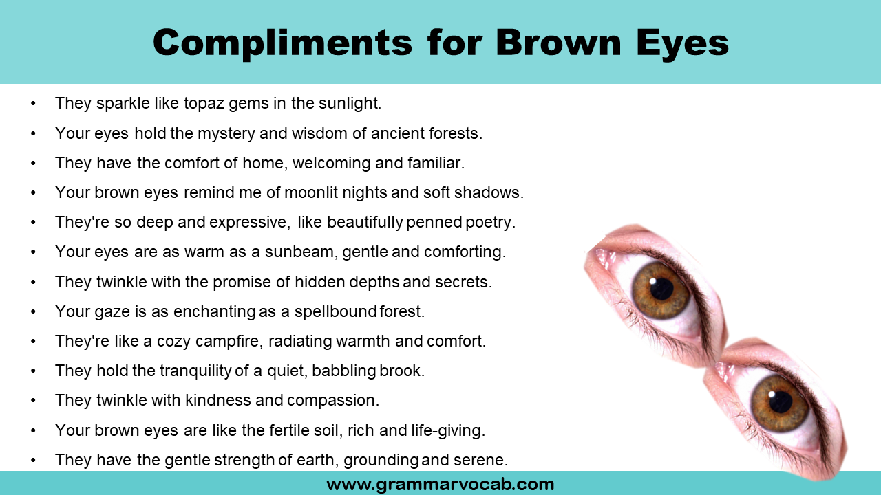 Best Compliments for Brown Eyes - GrammarVocab