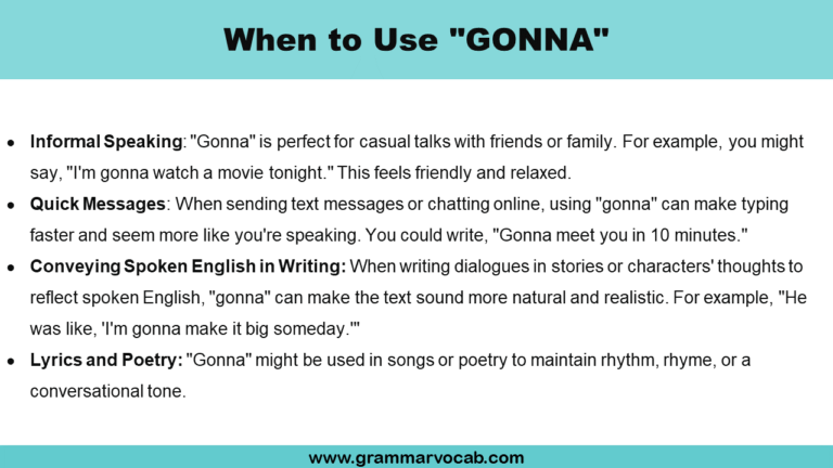 How to Use (and Not Use) "GONNA" - GrammarVocab