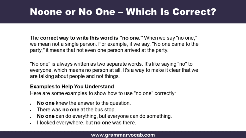 Noone Or No One Which Is Correct GrammarVocab Noone Or No One Which Is Correct GrammarVocab