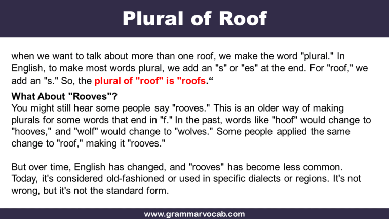 What’s the Plural of Roof? Roofs or Rooves? - GrammarVocab