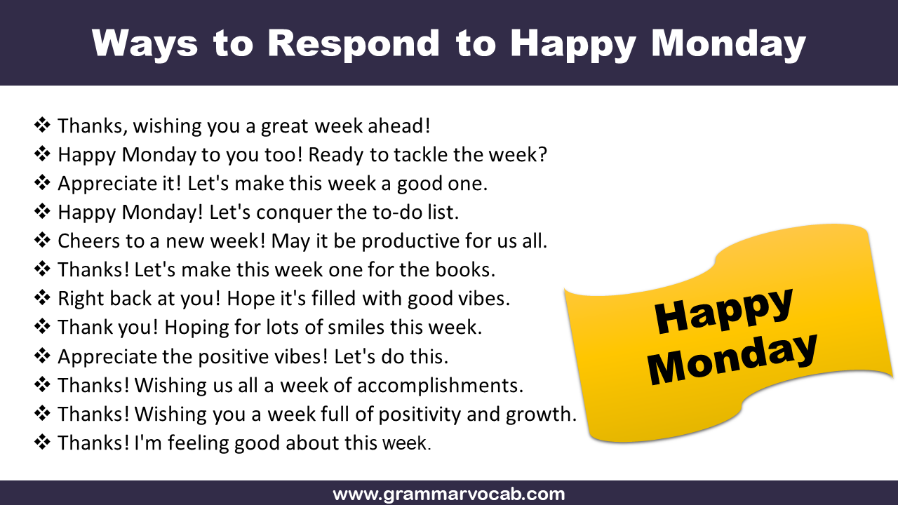 Best Ways to Respond to Happy Monday - GrammarVocab
