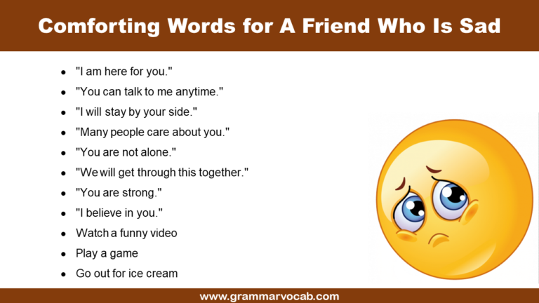 Comforting Words for A Friend Who Is Sad - GrammarVocab