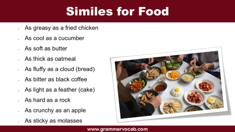 Similes for Food: A Detailed Guide - GrammarVocab